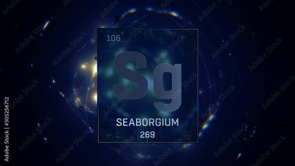 Vidéo Stock Seaborgium as Element 106 of the Periodic Table. Seamlessly ...
