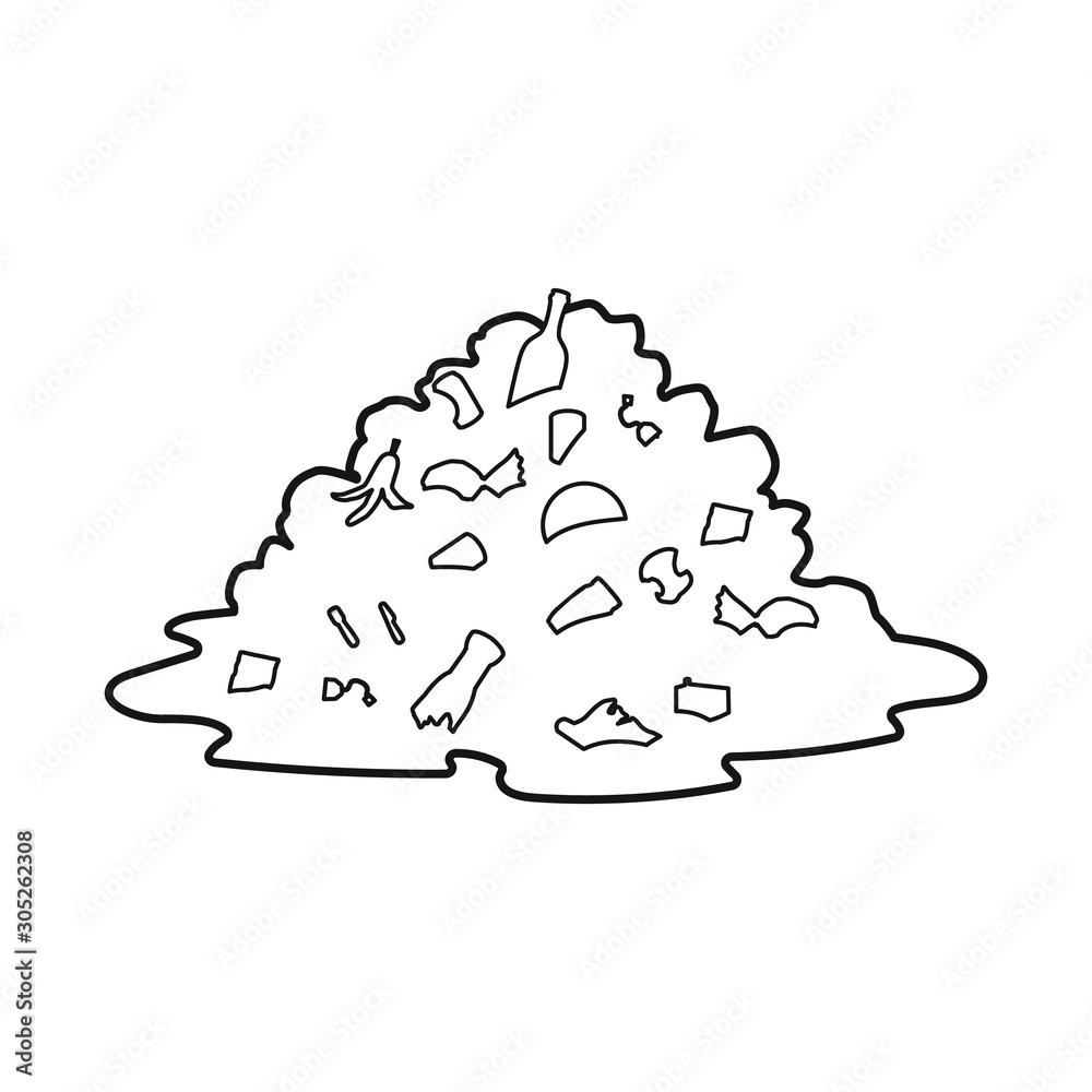 Vector design of landfill and trash symbol. Web element of landfill and ...