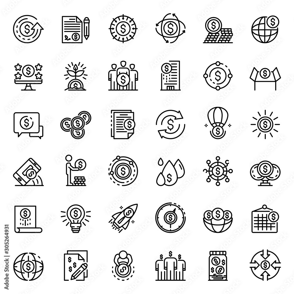 Crowdfunding platform icons set. Outline set of crowdfunding platform ... Crowdfunding platform icons set. Outline set of crowdfunding platform ...
