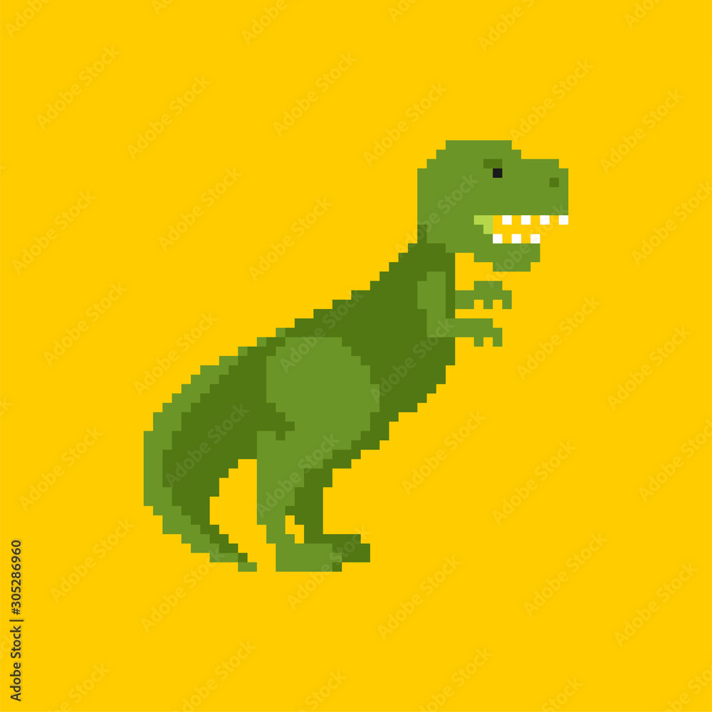 Tyrannosaurus pixel art. Dino 8 bit. Dinosaur Pixelate. vector ...