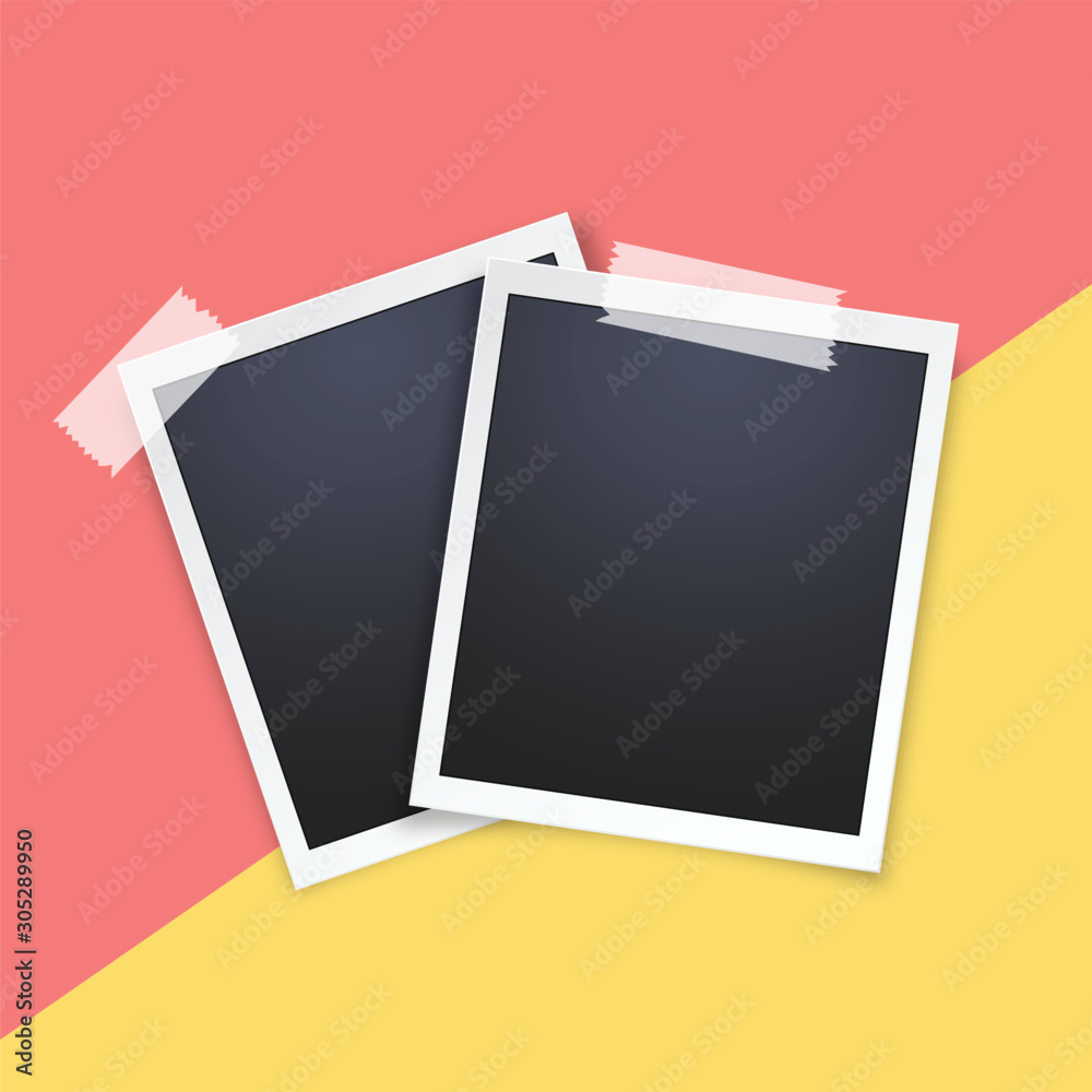Realistic vector photo frame Stock Vector | Adobe Stock