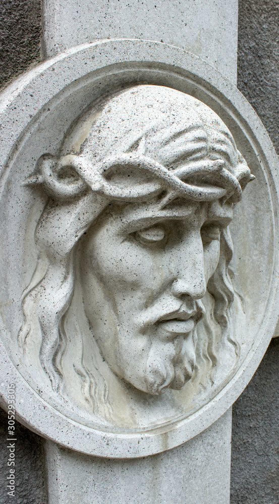 Jesus Christ is suffering on the cross. Crown of thorns Stock Photo ...