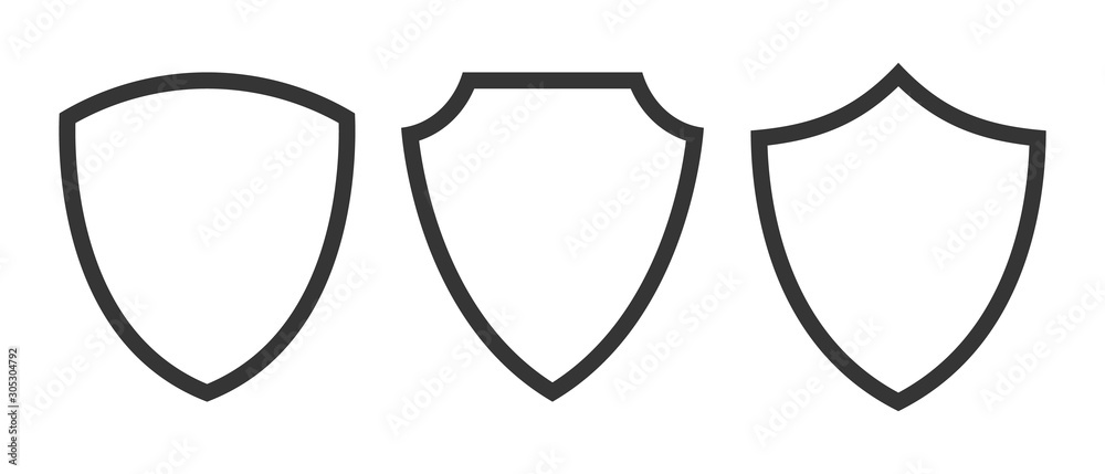 Set of vector Shield icons isolated. Stock Vector | Adobe Stock