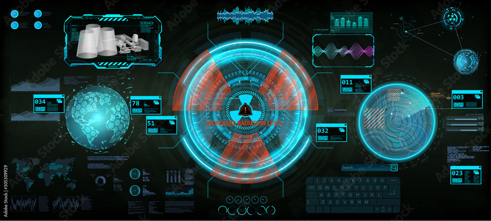 Innovation system, HUD dashboard interface for UI, GUI, UX design ...