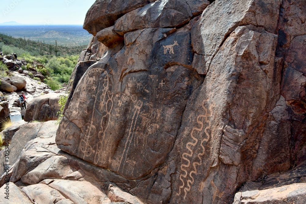 Petroglyphs in Gold Canyon Arizona Desert Superstition Mountains Stock ...