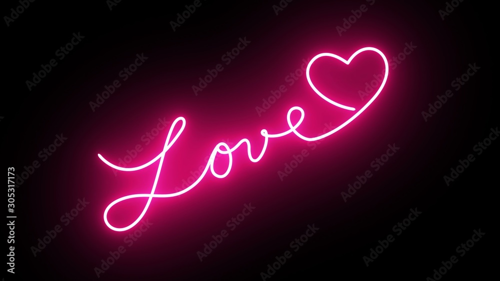 Neon Love Sign Writing in UHD Resolution - Illustration Stock ...