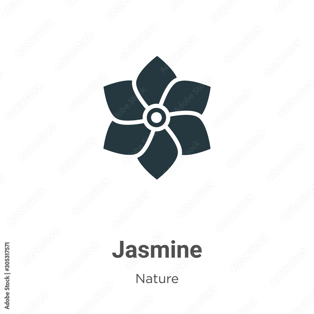 Jasmine vector icon on white background. Flat vector jasmine icon ...