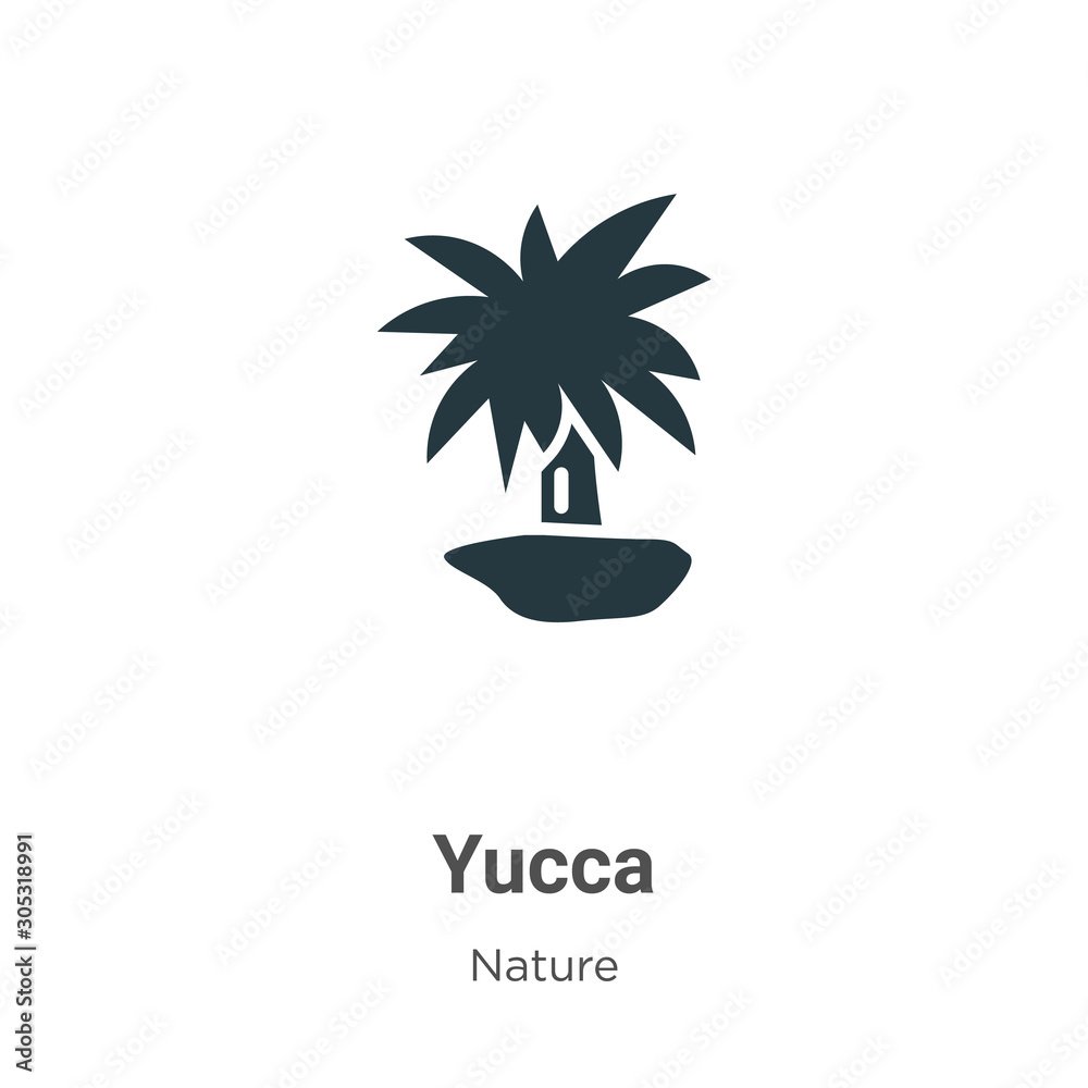 Yucca vector icon on white background. Flat vector yucca icon symbol sign from modern nature ...