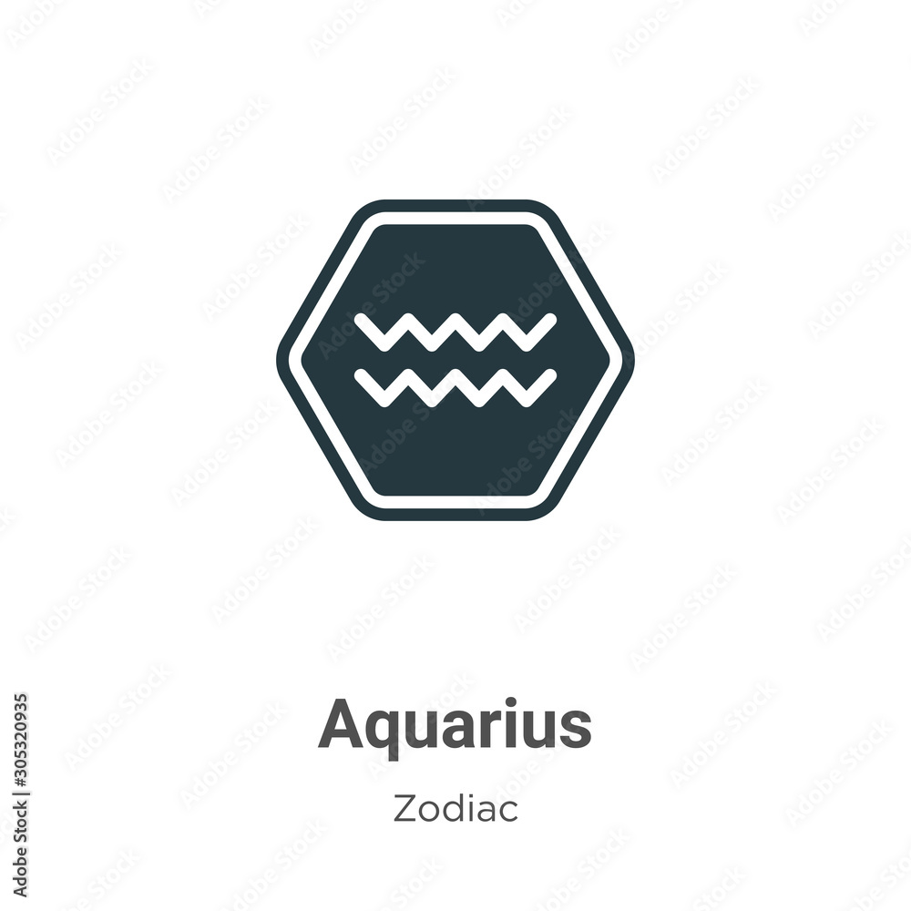 Aquarius vector icon on white background. Flat vector aquarius icon ...