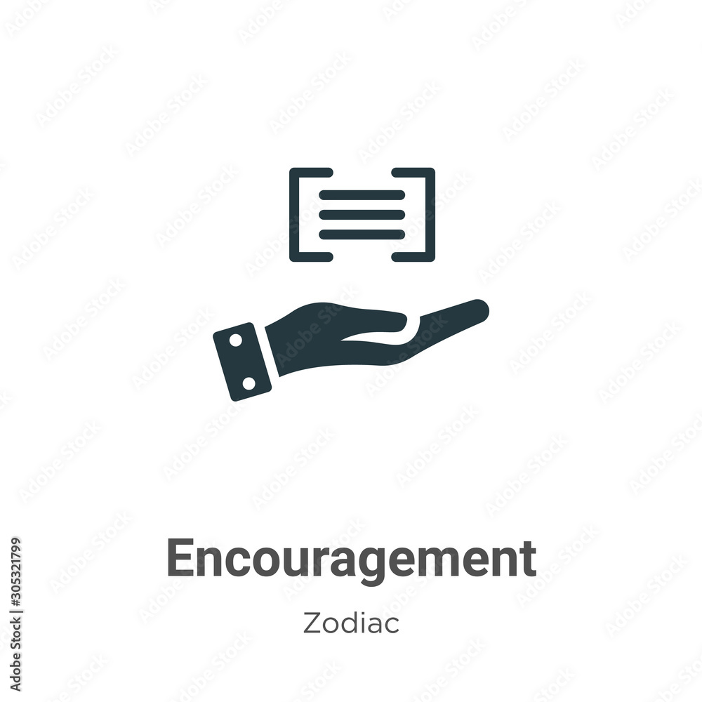 Encouragement vector icon on white background. Flat vector ...