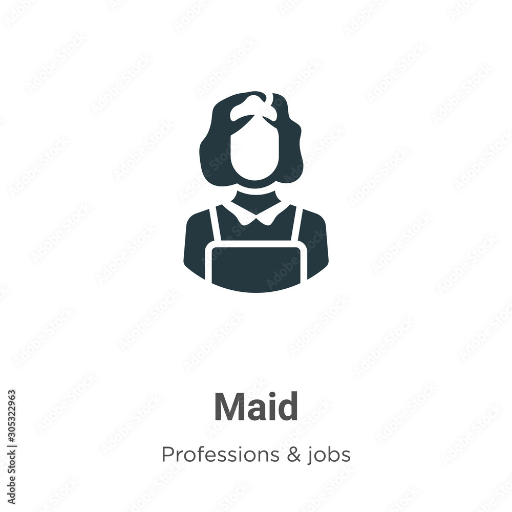 Maid vector icon on white background. Flat vector maid icon symbol sign ...