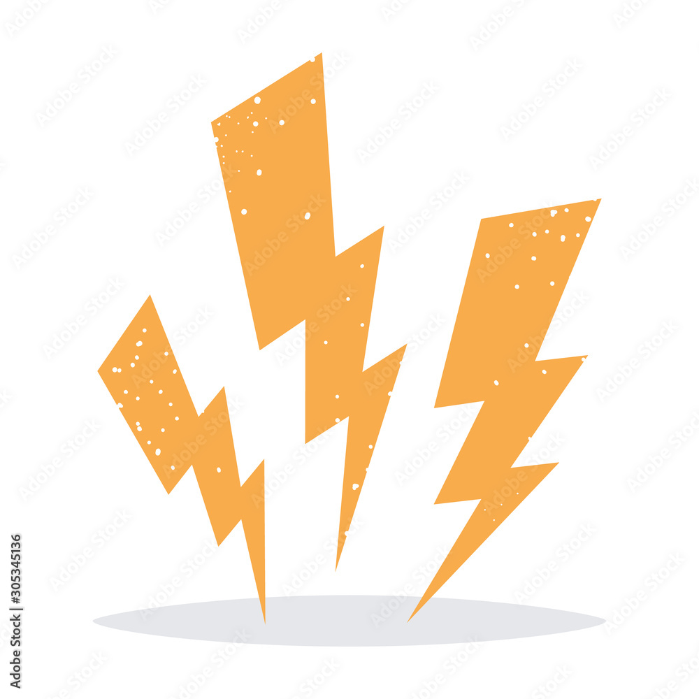 Electricity lightning. Speed flashing lightnings bolt, retro shock ...