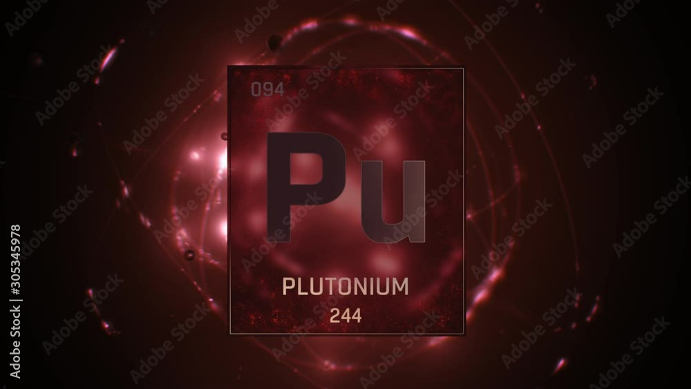 Plutonium as Element 94 of the Periodic Table. Seamlessly looping 3D ...