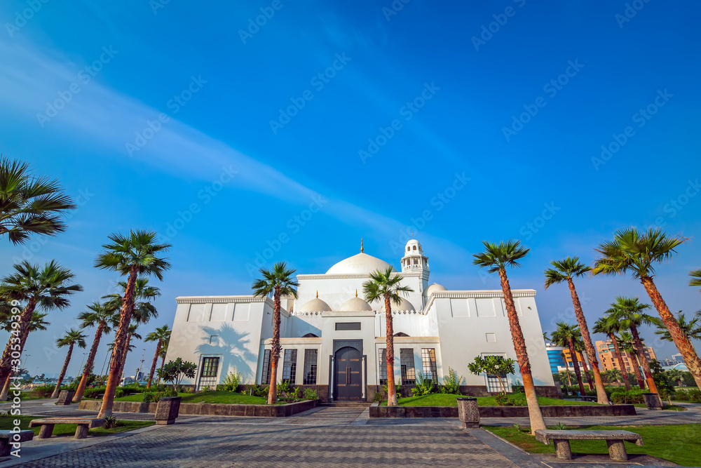Beautiful Al Khobar Corniche Mosque morning view - Saudi Arabia Stock ...
