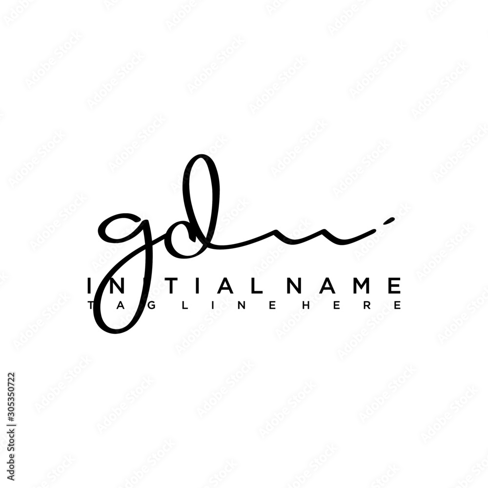 Initial letter GD Signature handwriting Logo Vector Stock Vector | Adobe Stock
