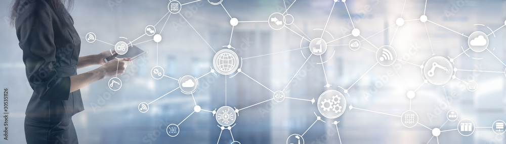 Technology background. Workflow organisation structure on virtual ...
