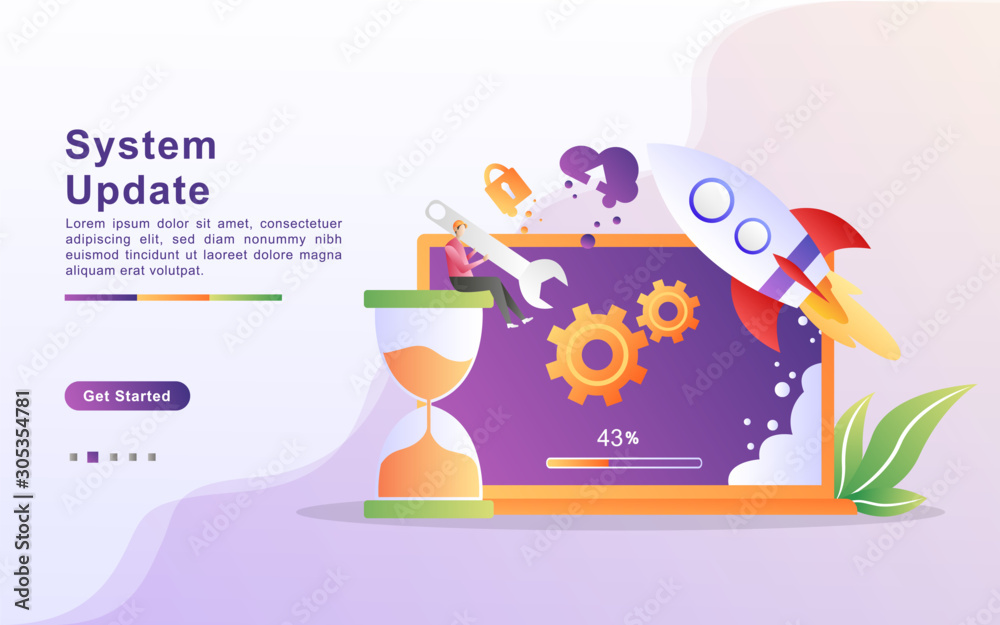 Updating system illustration concept. System Update Improvement Change ... Updating system illustration concept. System Update Improvement Change ...