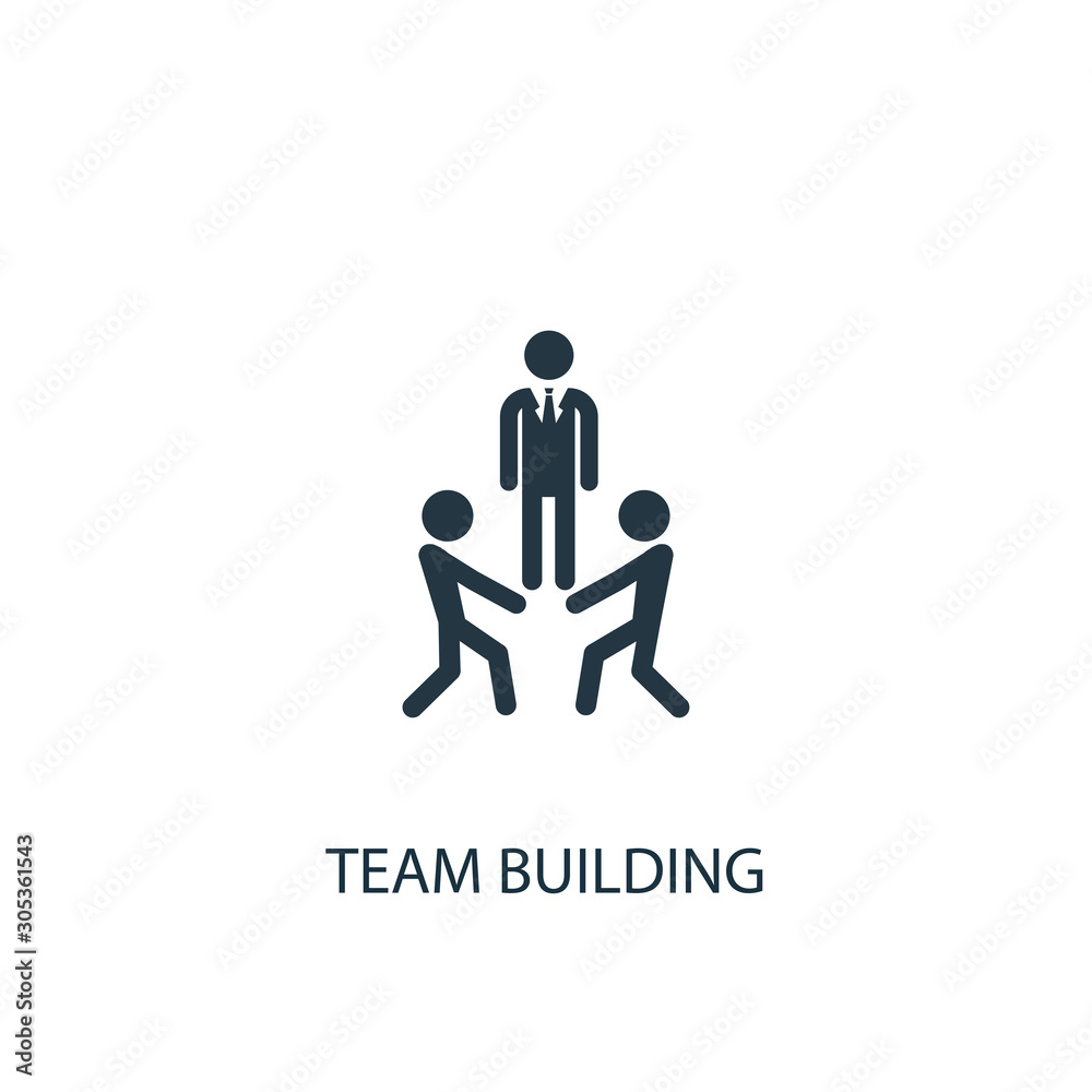 Team building icon. Simple element illustration Stock Illustration ...