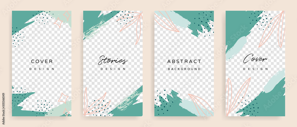Social media stories and post creative Vector set. Background template ...