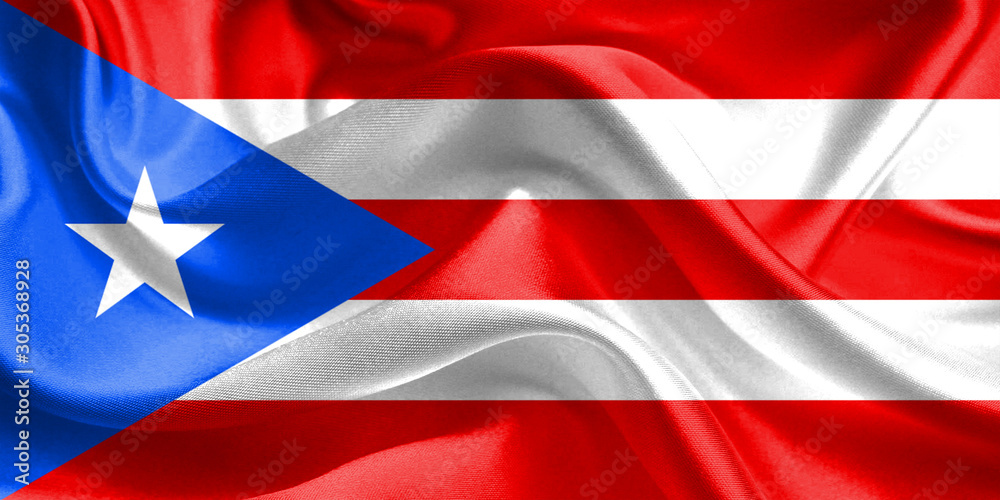 Puerto Rico Flag. Waving Rippled Flags. 3D Realistic Background ...