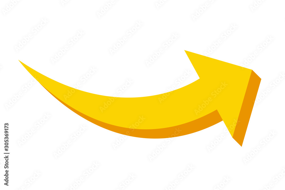 Curved arrow vector illustration isolated on white background Stock ...