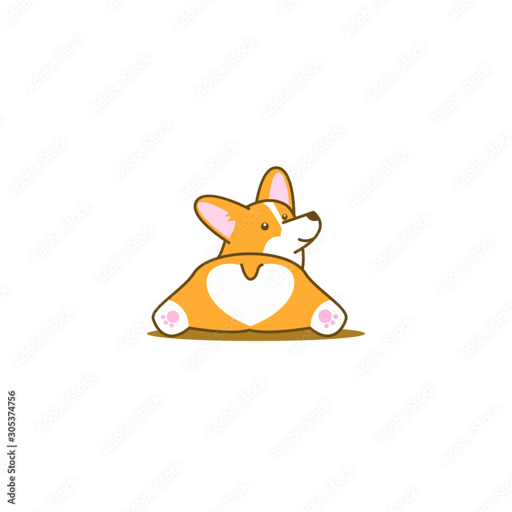 cute corgi dog logo icon design vector illustration Stock Vector ...