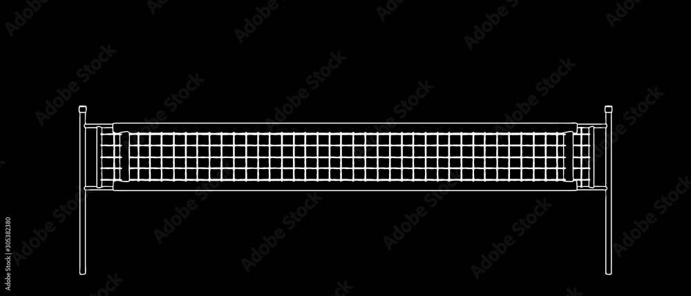 Volleyball net. Vector outline illustration. Stock Vector | Adobe Stock