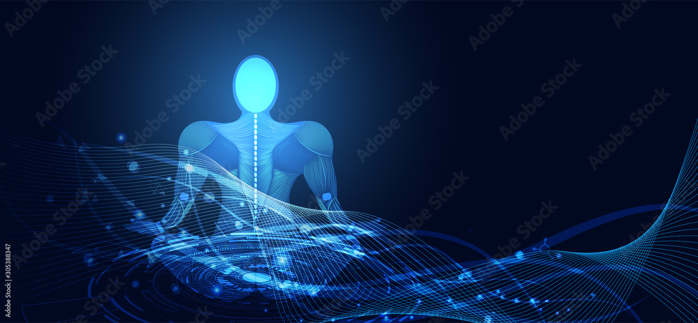 Abstract technology digital health medical concept human digital ...