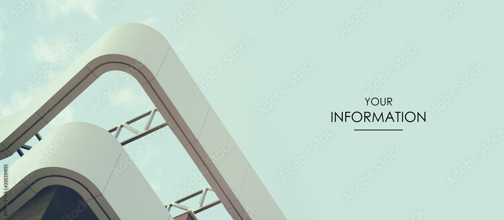 Part of the facade of a modern building. Geometry design. Sky ...