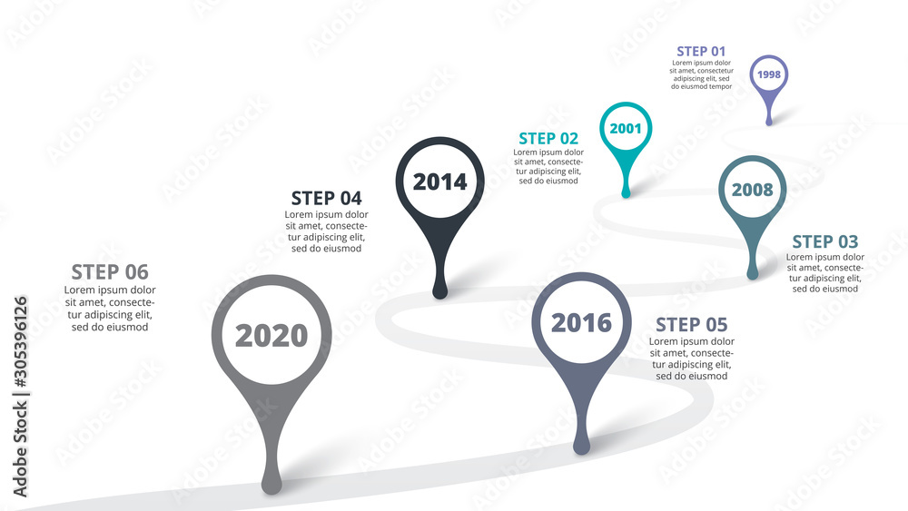 Creative concept for infographic road timeline. Process chart. Abstract ...
