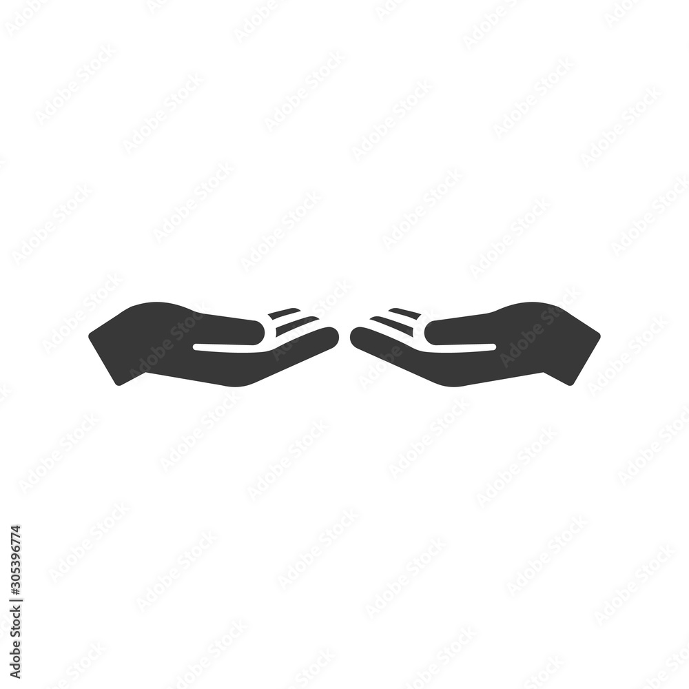 open Hands icon vector. Flat design style. Stock Vector illustration ...