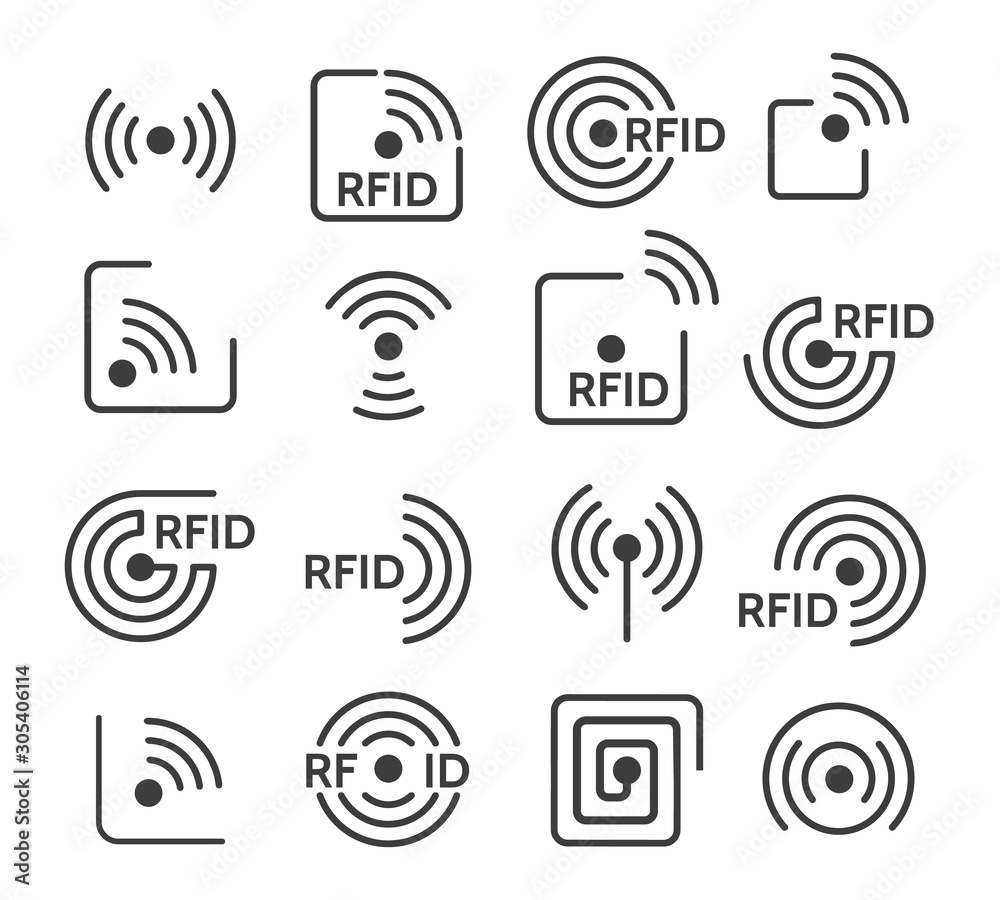 Rfid icons set Stock Vector | Adobe Stock