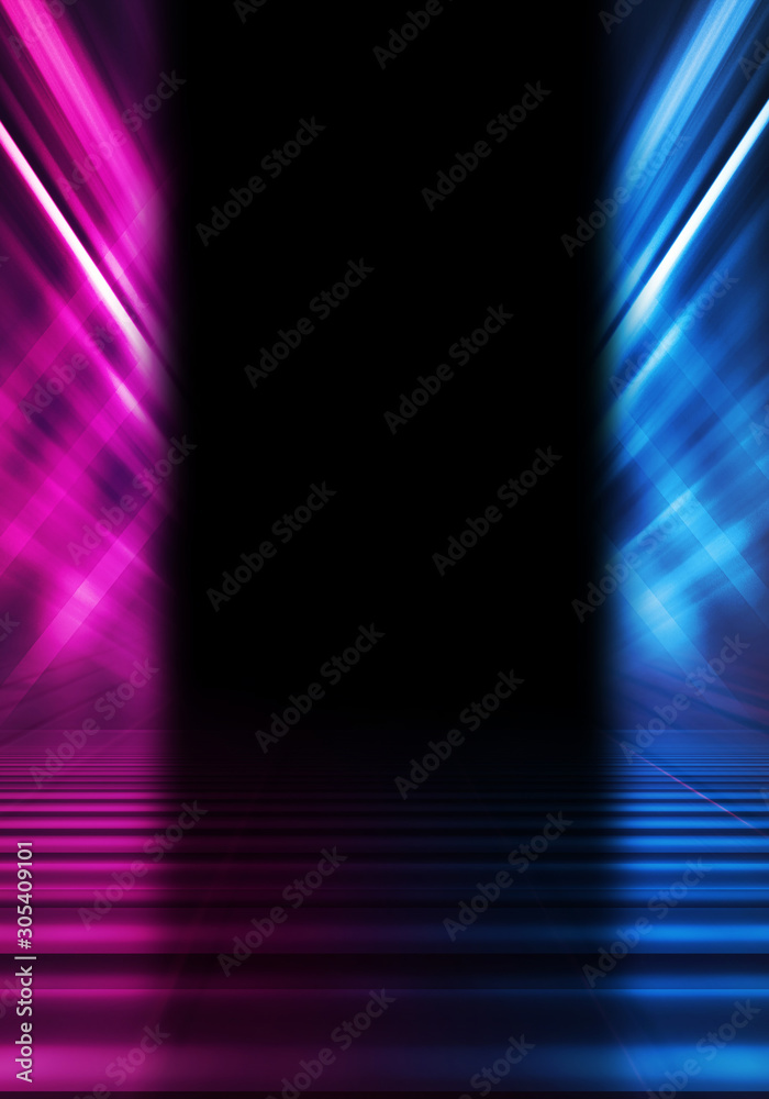 Empty dark abstract background. Background of empty show scene. Glow of ...