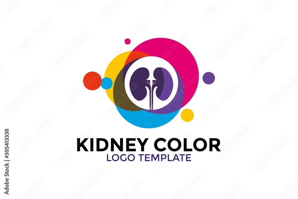 Colorful Kidney Care logo designs concept, Health Kidney logo vector ...