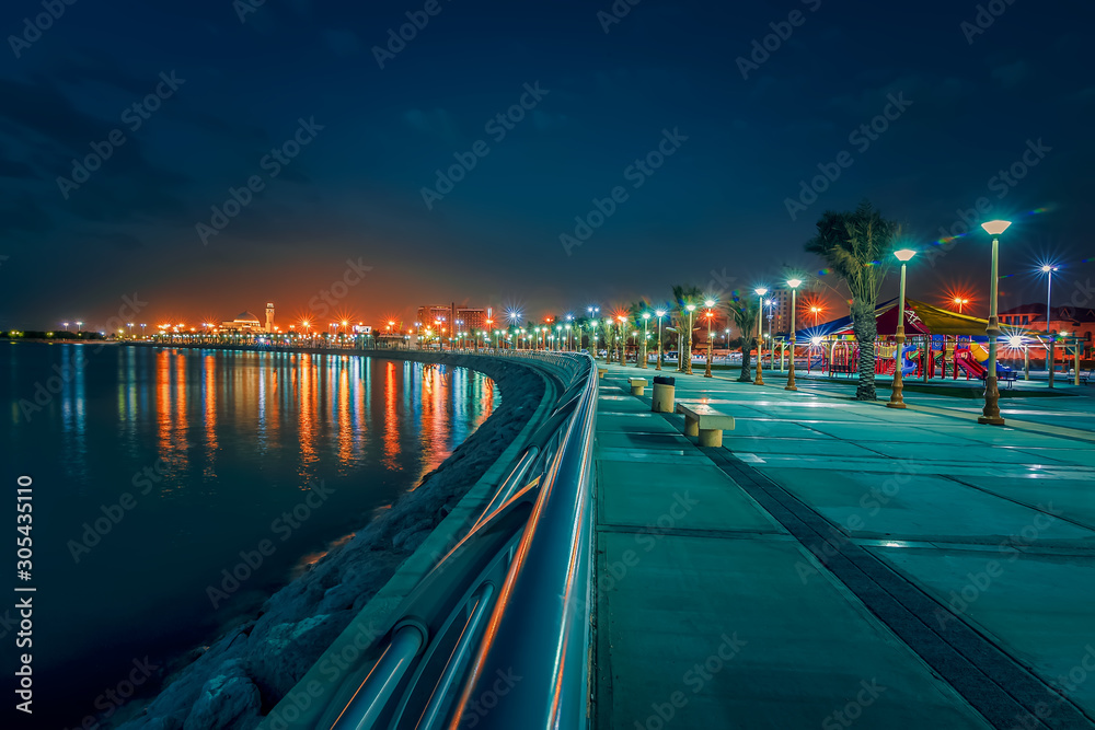 Night view in Khobar Corniche -Khobar Saudi Arabia Stock Photo | Adobe ...
