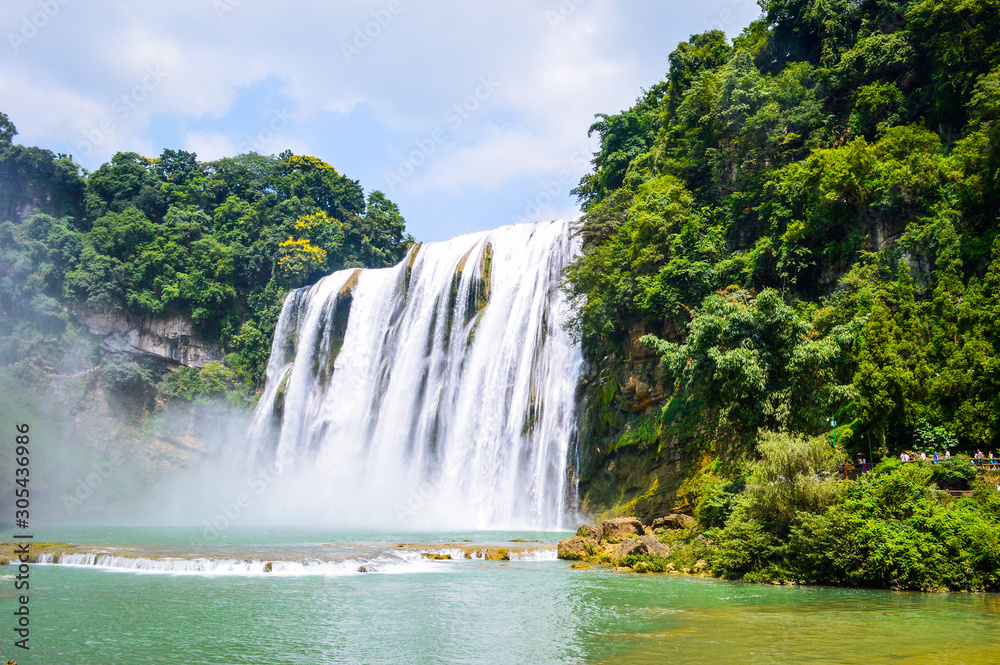 China Guizhou Huangguoshu Waterfall in Summer. One of the largest ...