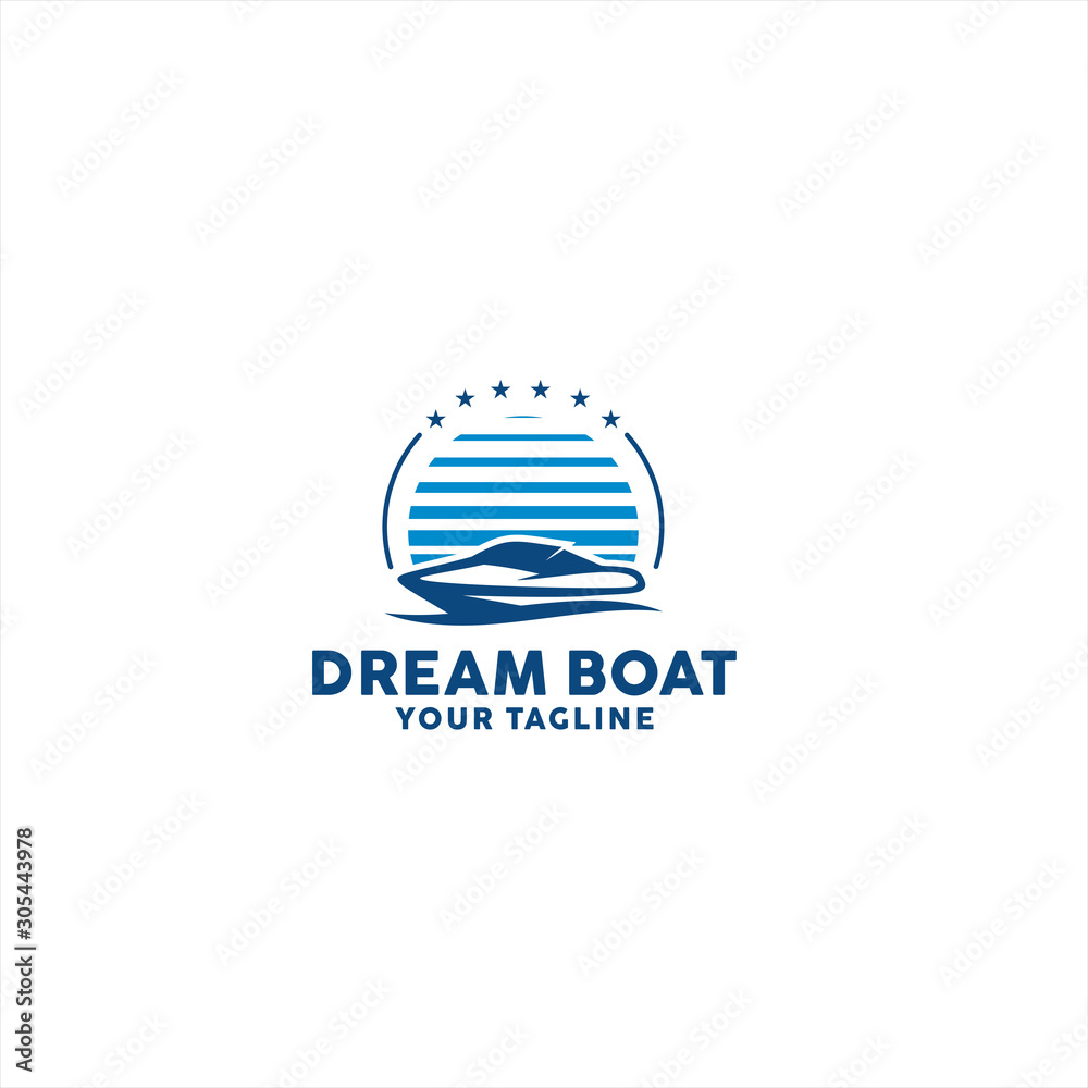 Boat Logo Design Idea Inspiration Stock Vector | Adobe Stock