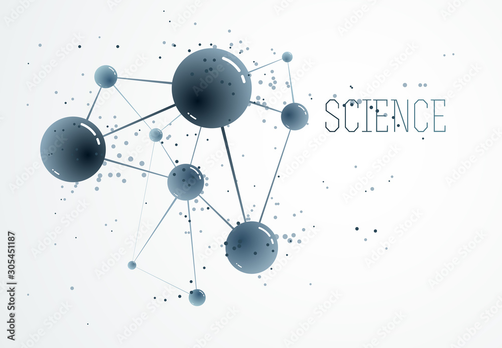Vector molecules scientific chemistry and physics theme vector abstract ...