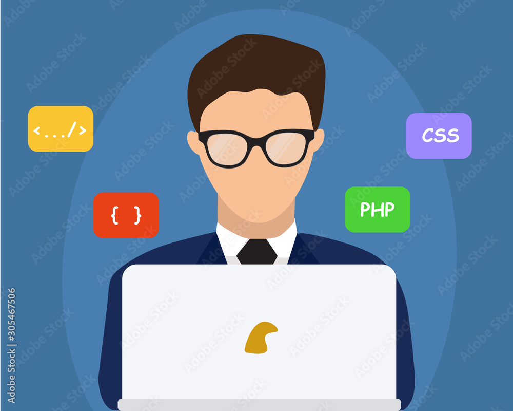 programer, coding, best programming languages, flat illustration ...