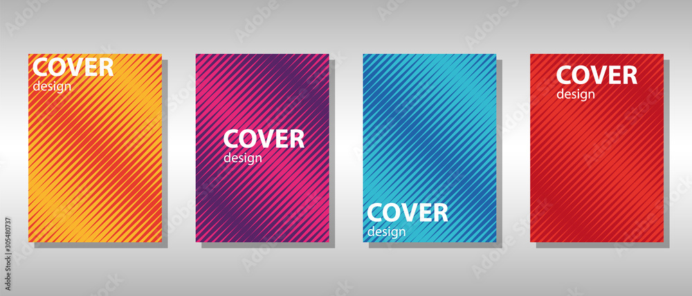 Colorful book cover design pattern, A4 template. Vector illustration ...