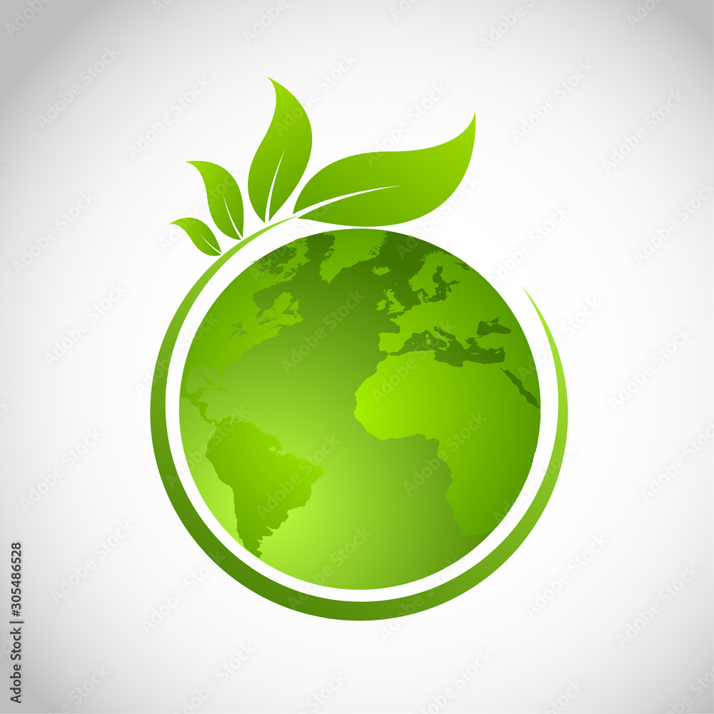 Green earth concept with leaves,vector illustration Stock Vector ...