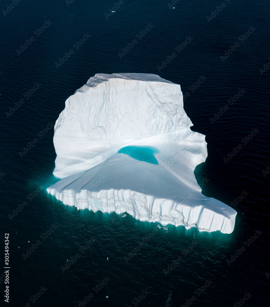 Icebergs drone aerial image top view - Climate Change and Global ...