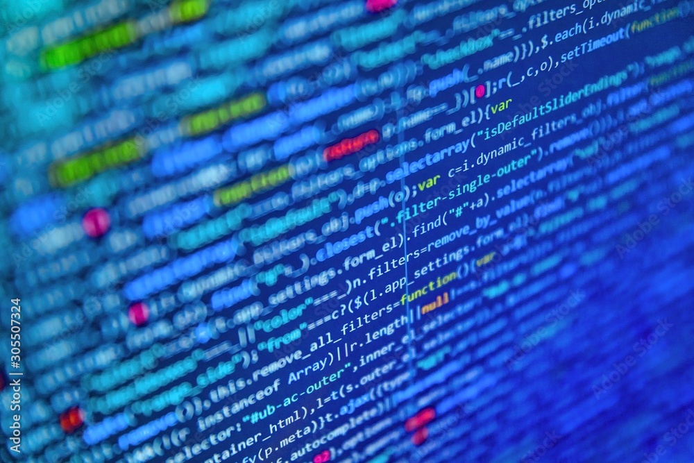 Foto De Computer Script Coding Source Code On Desktop Monitor Shallow