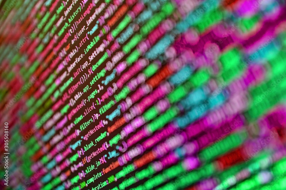 Computer Code On Laptop Web Developing Program Code Php Html Css Of Site Programming Source