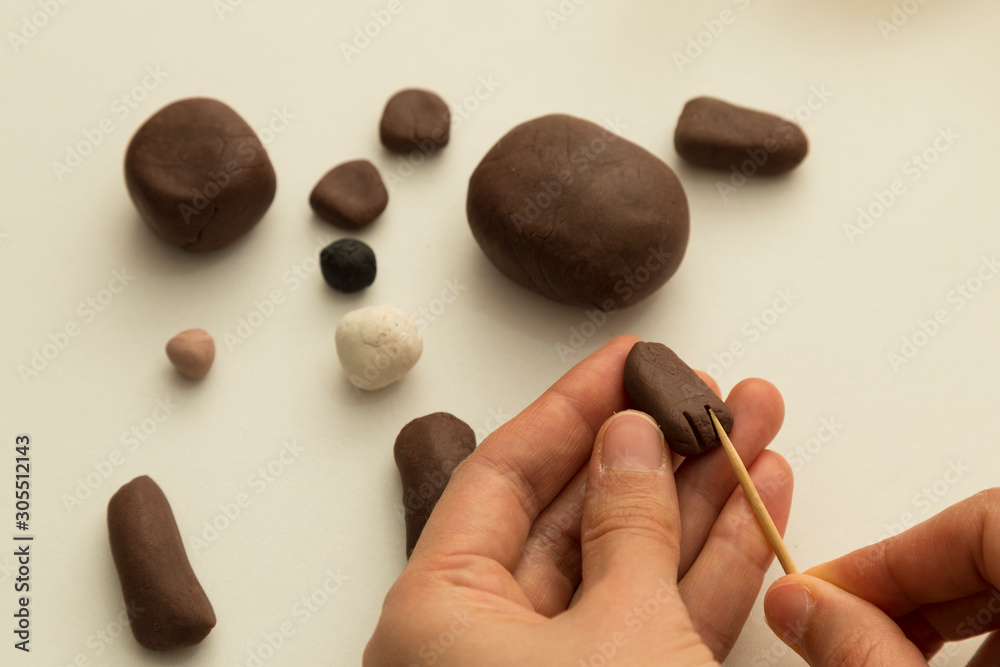 step by step making bear toy with colorful dough for children's ...