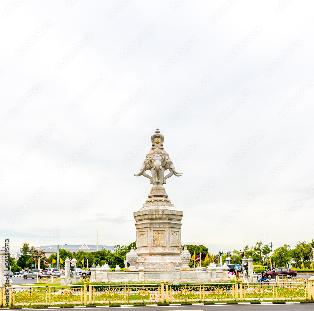 Famous four head statue of elephant ind Thailand capital city Bangkok ...