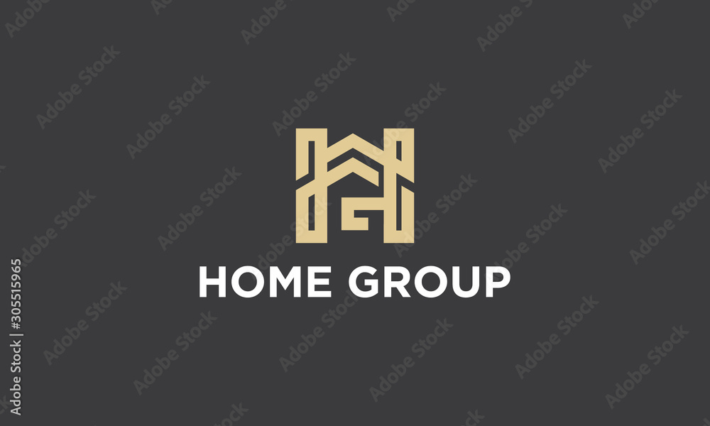 Home Group Vectors Royalty logo design inspiration Stock Vector | Adobe ...