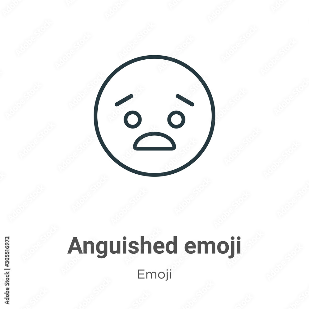 Anguished emoji outline vector icon. Thin line black anguished emoji ... Anguished emoji outline vector icon. Thin line black anguished emoji ...