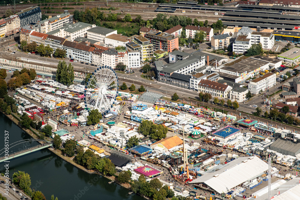 Luftbild Canstatter Wasen Stuttgart Volksfest Stock Photo | Adobe Stock