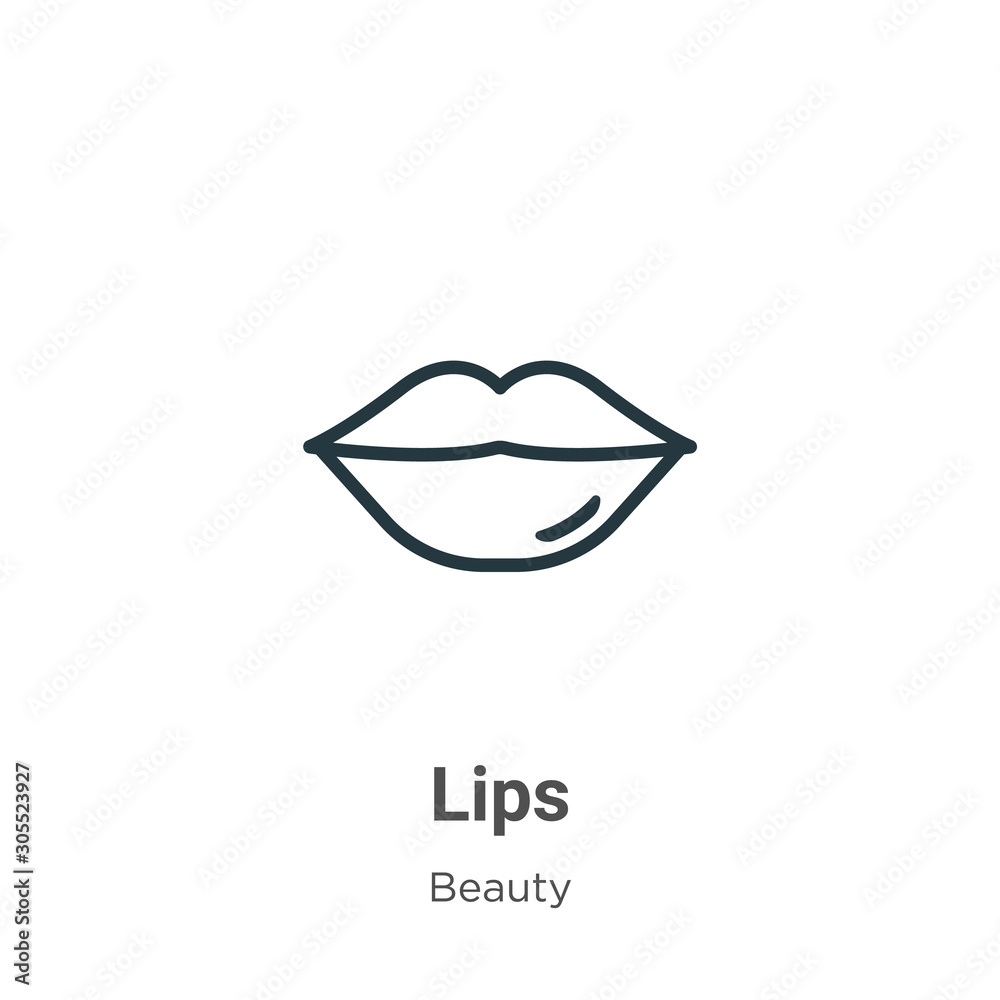 Lips Outline Vector